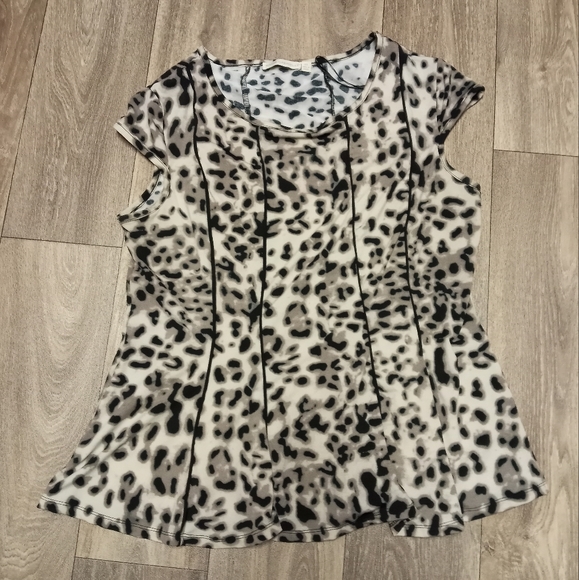 Vintage | Tops | Vintage Maria Gabrielle Leopard Print Blouse Plus Size ...